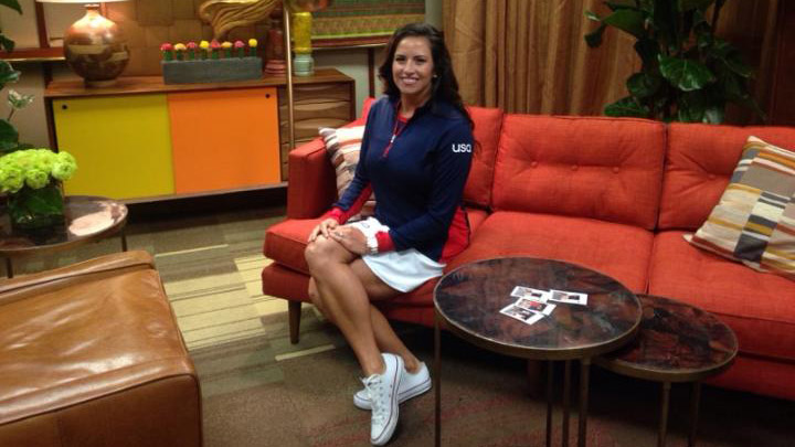 Gerina Piller Represents USA during Olympics media tour in Los Angeles ...